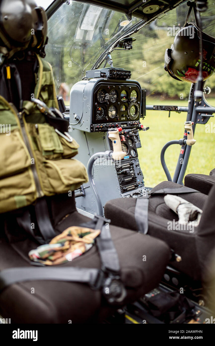 Interior of helicopter Stock Photo - Alamy