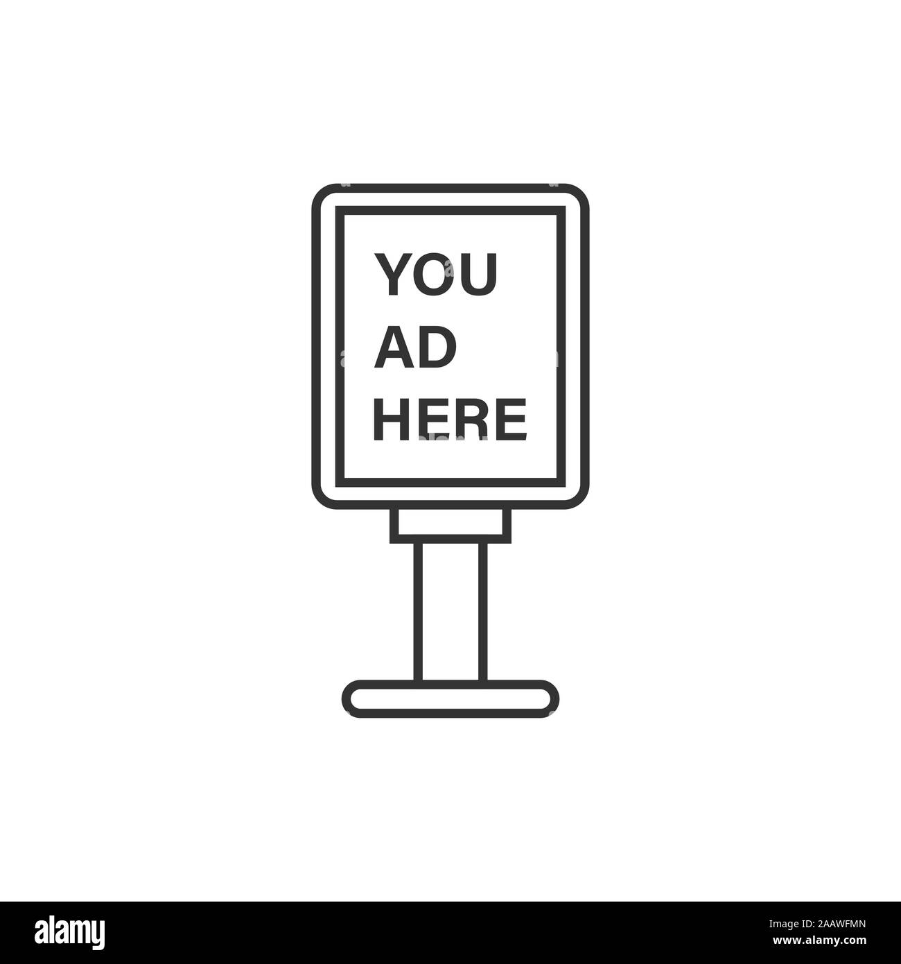 Billboard icon in flat style. Citylight display vector illustration on ...