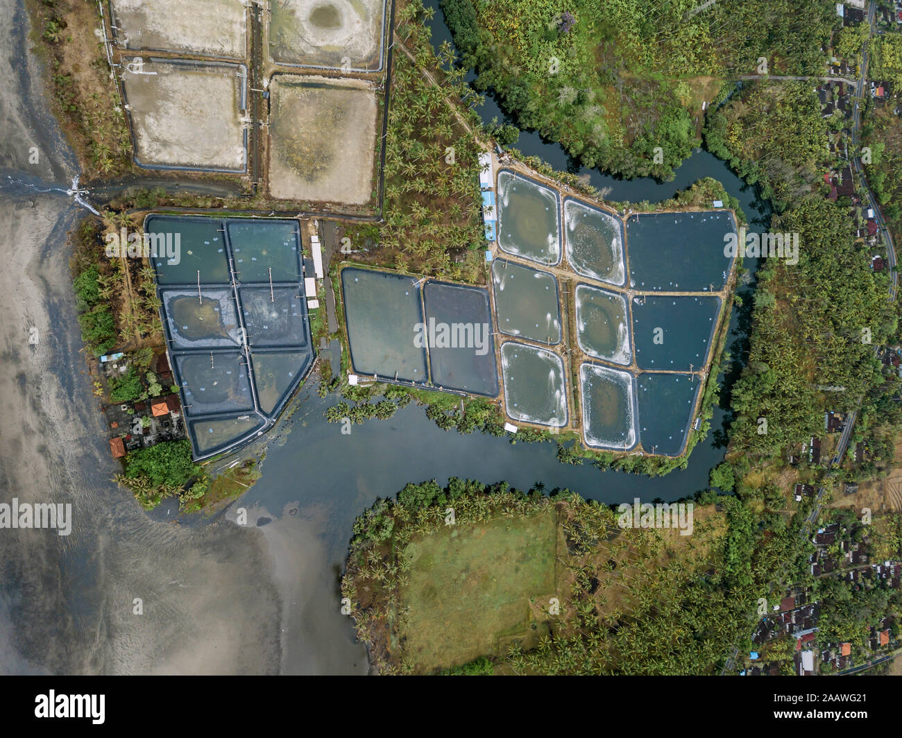 Aerial view of shrimp farm, Bali, Indonesia Stock Photo - Alamy