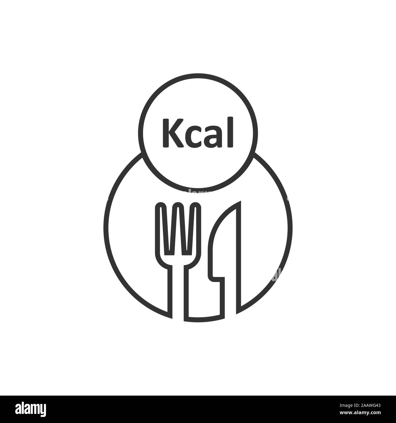 Kcal icon in flat style. Diet vector illustration on white isolated ...