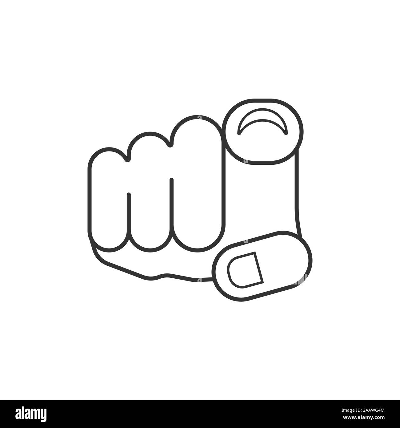 Finger point icon in flat style. Hand gesture vector illustration on ...