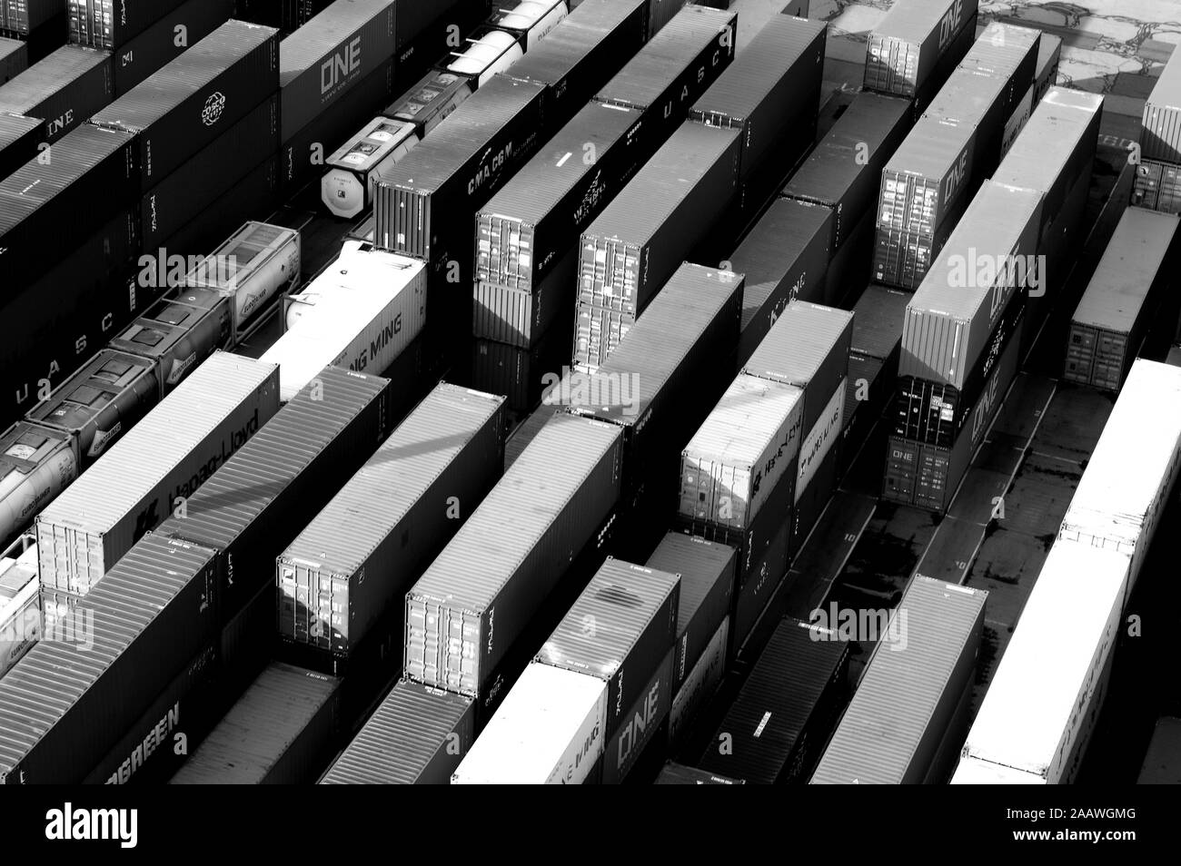 Freight shipping containers at the docks Stock Photo - Alamy