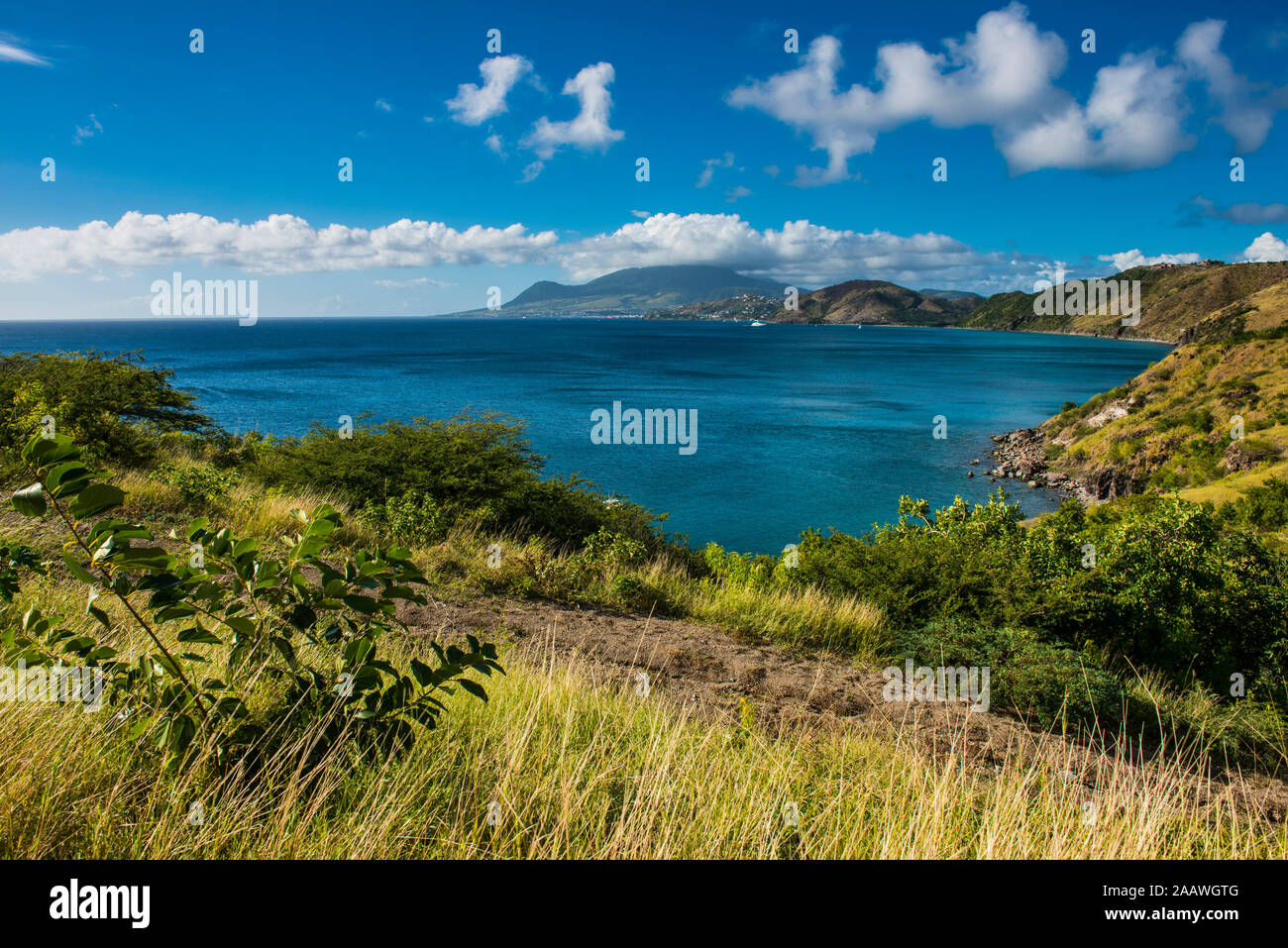 Idyllic view over South Peninsula of St. Kitts, St. Kitts and Nevis ...
