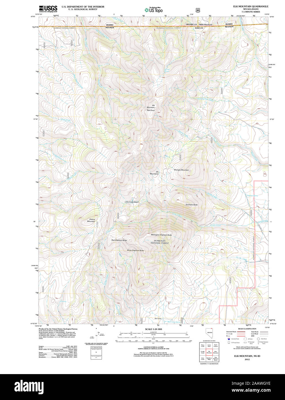 Map of elk mountain hi-res stock photography and images - Alamy