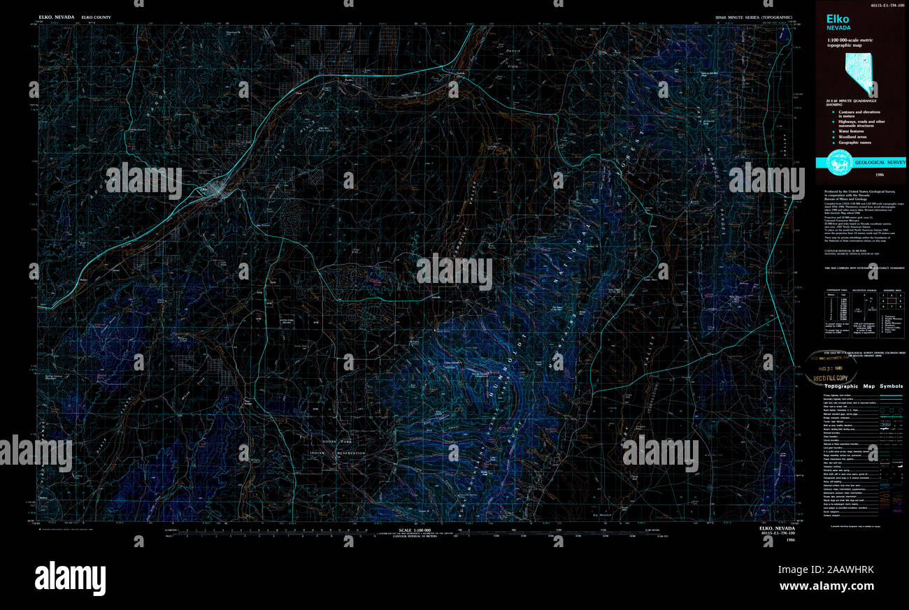 Map of elko hi-res stock photography and images - Alamy