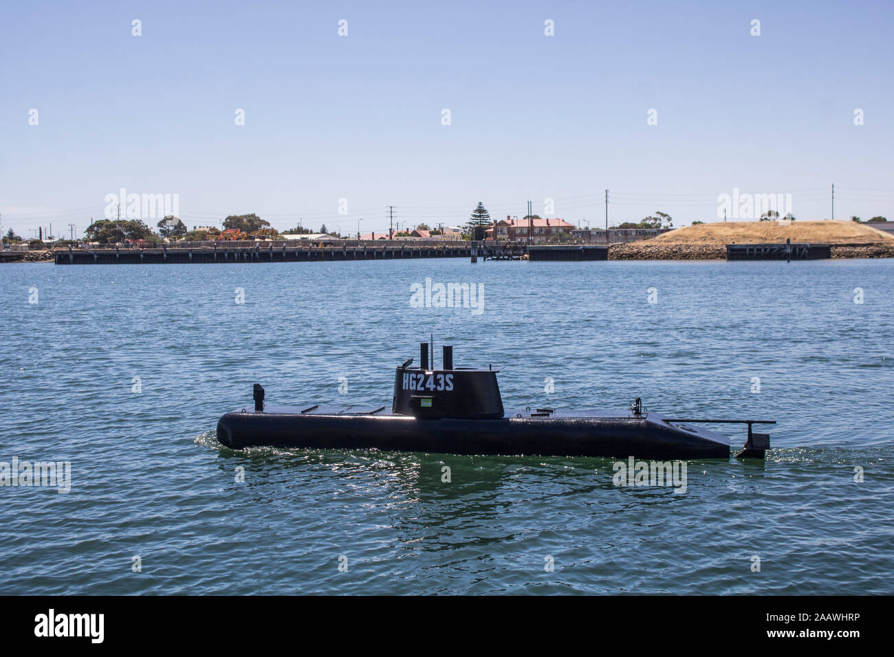 Adelaide, Australia. 24 November 2019. A one manned submarine navigates ...