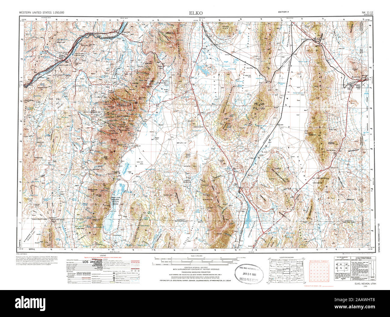 Map of elko hi-res stock photography and images - Alamy
