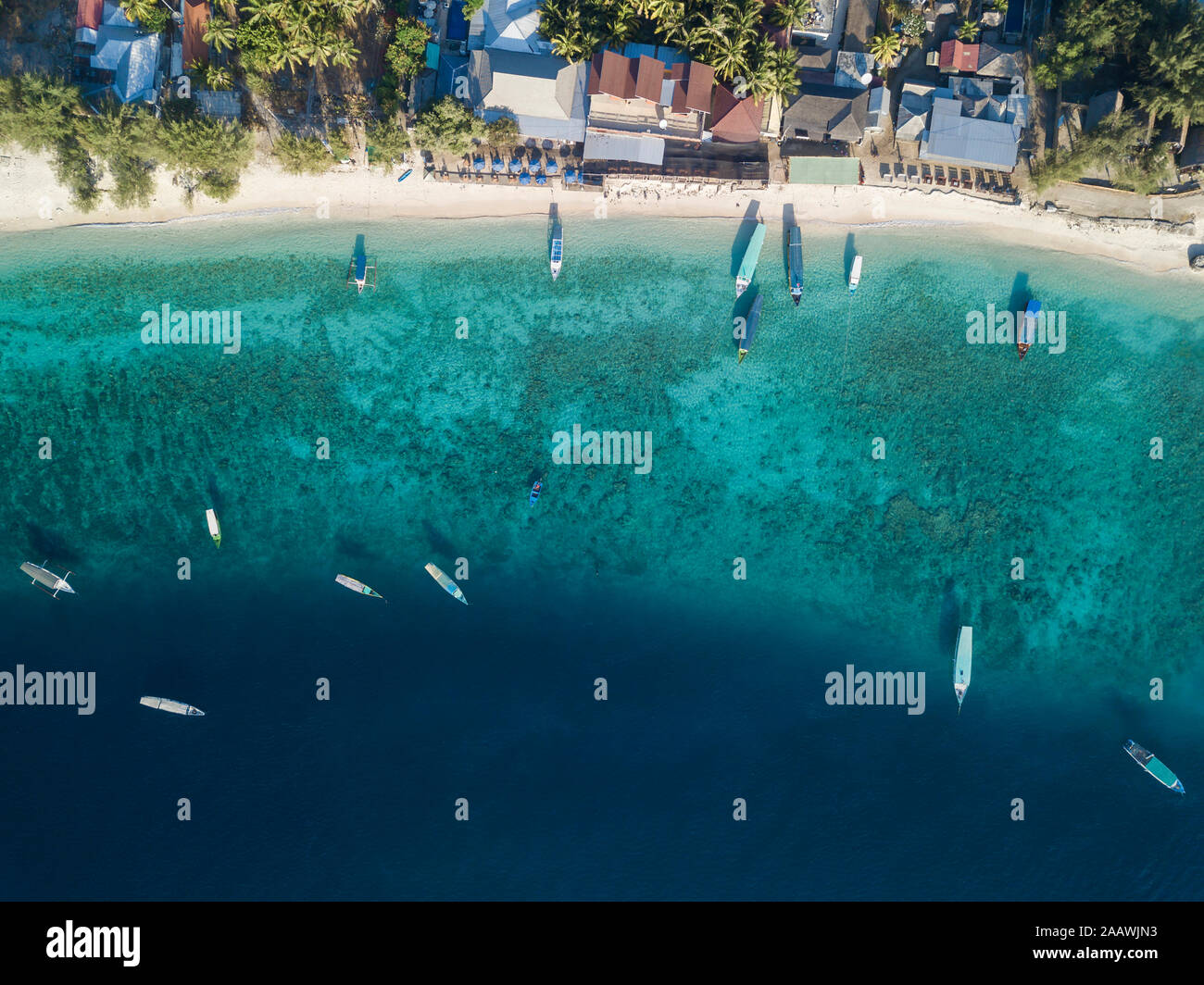 Aerial view of Gili Islands at Bali, Indonesia Stock Photo - Alamy