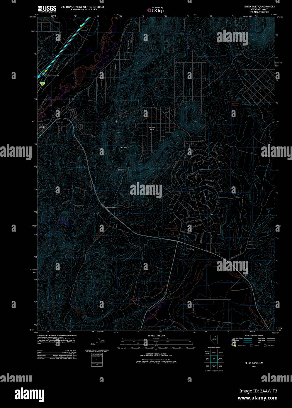 Map of elko hi-res stock photography and images - Alamy