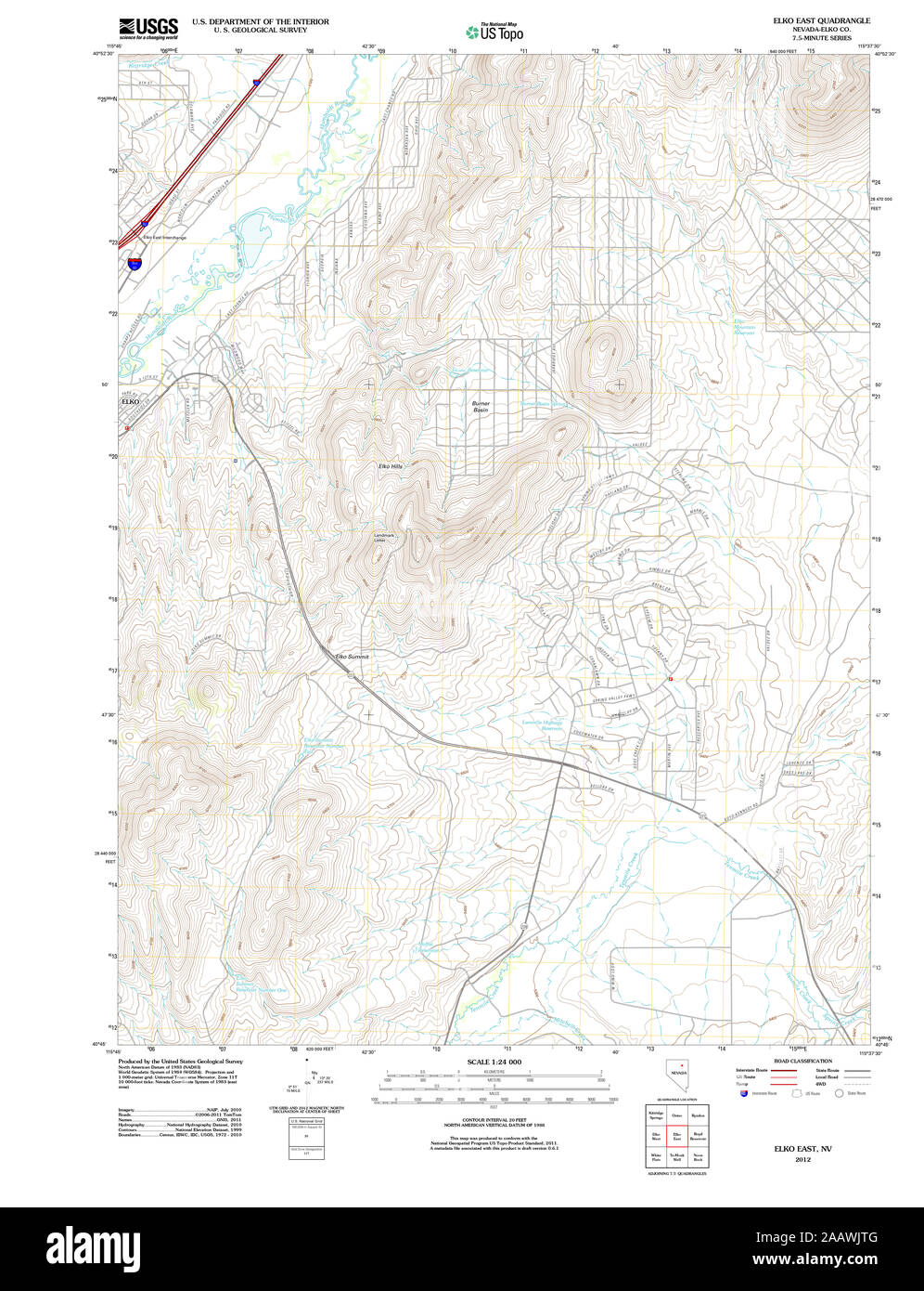 Map of elko hi-res stock photography and images - Alamy