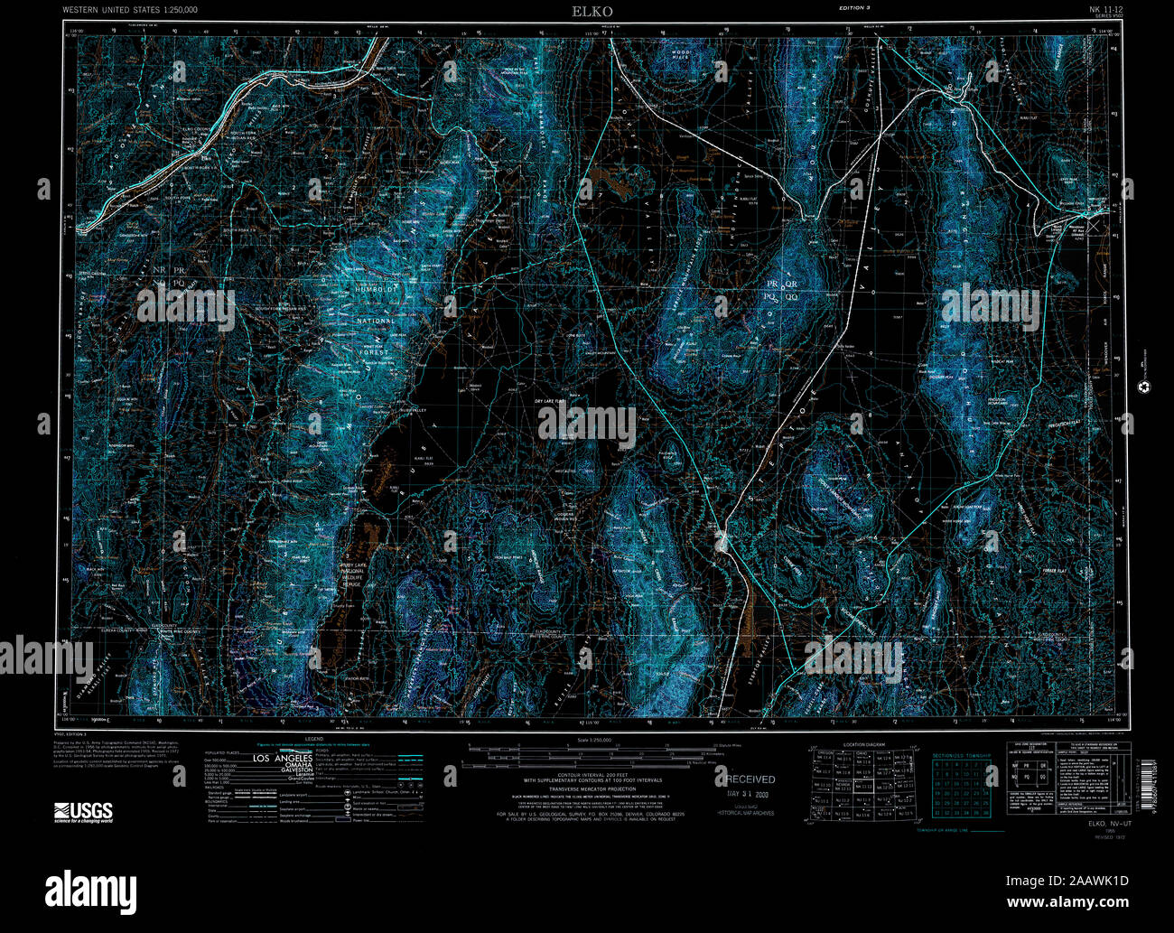 Map of elko hi-res stock photography and images - Alamy