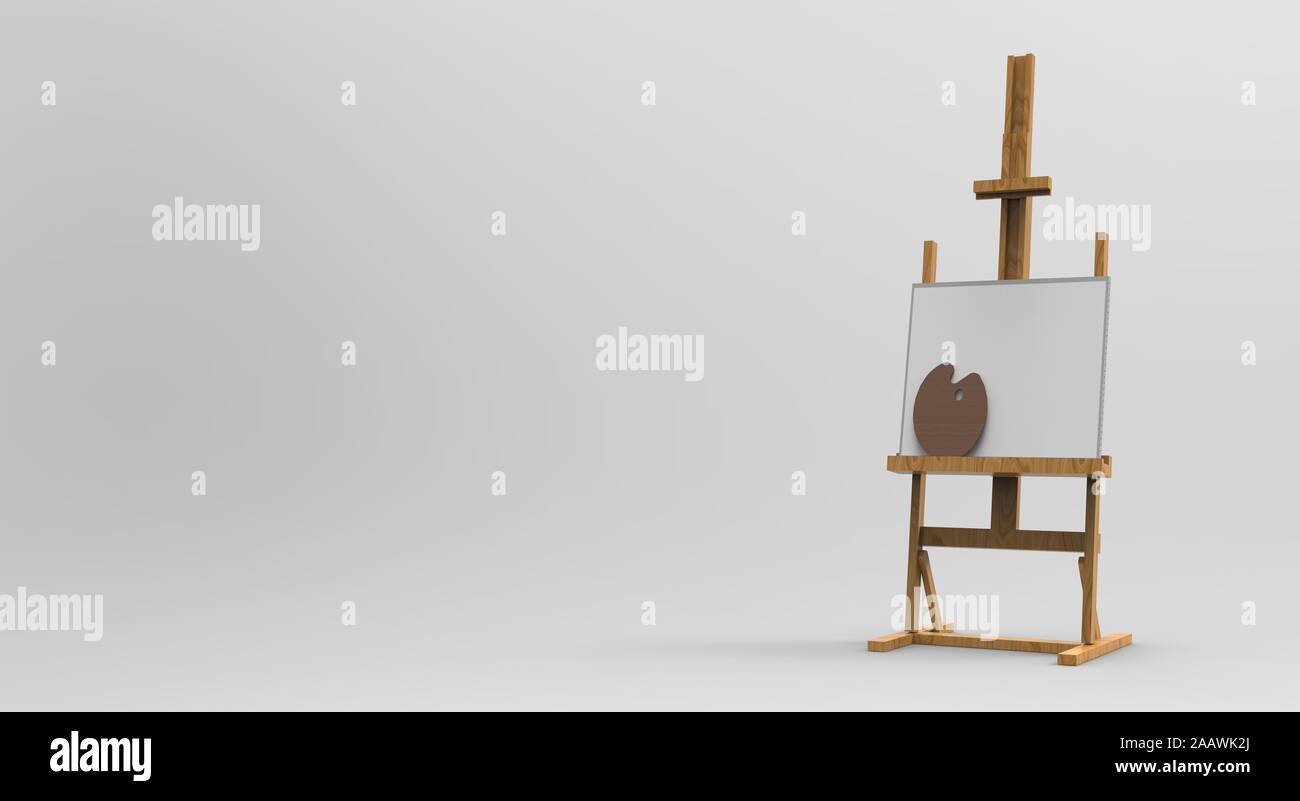 Drawing Easel Stand 3D Rendering Stock Photo - Alamy