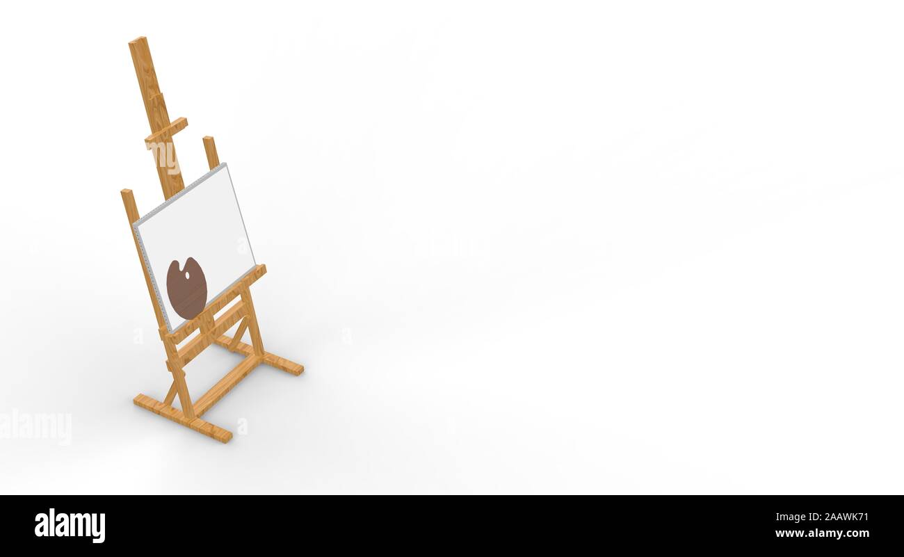 Drawing Easel Stand 3D Rendering Stock Photo - Alamy