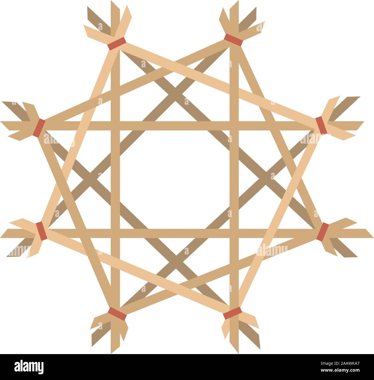 Traditional straw star in Christmas, vector Stock Vector Image & Art ...
