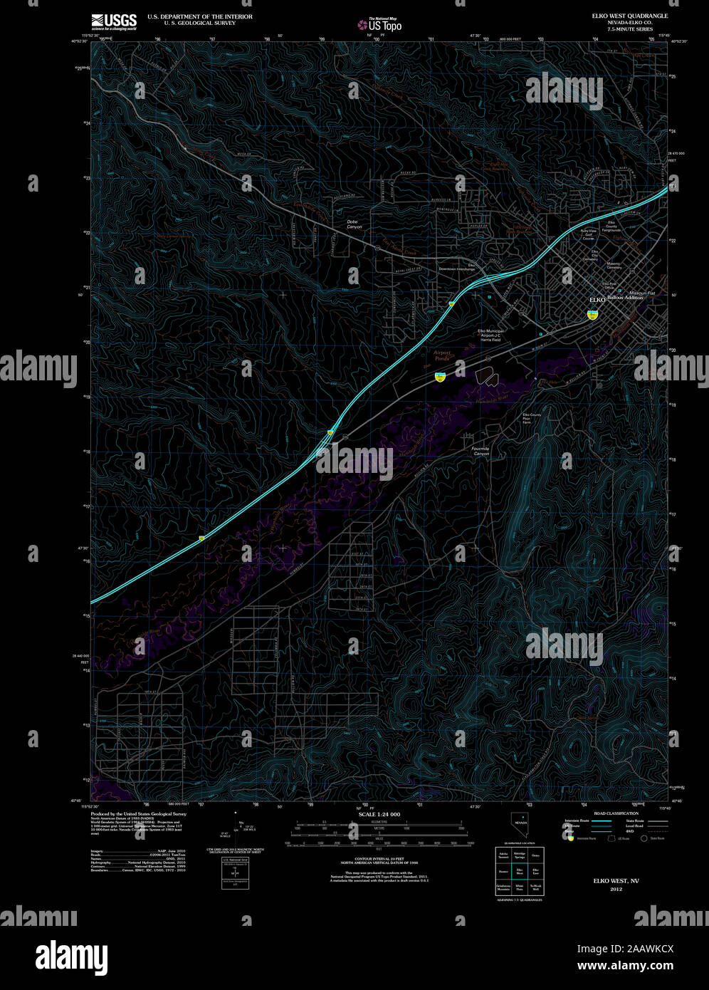 Map of elko hi-res stock photography and images - Alamy