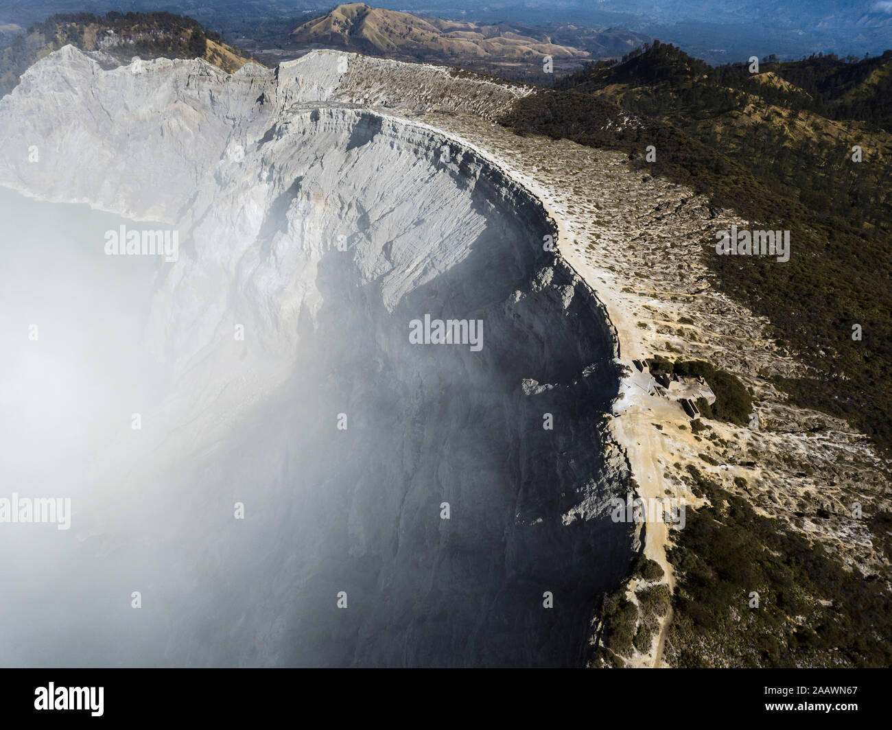 Indonesia, Java, Aerial view of ridge of Ijen volcano Stock Photo - Alamy