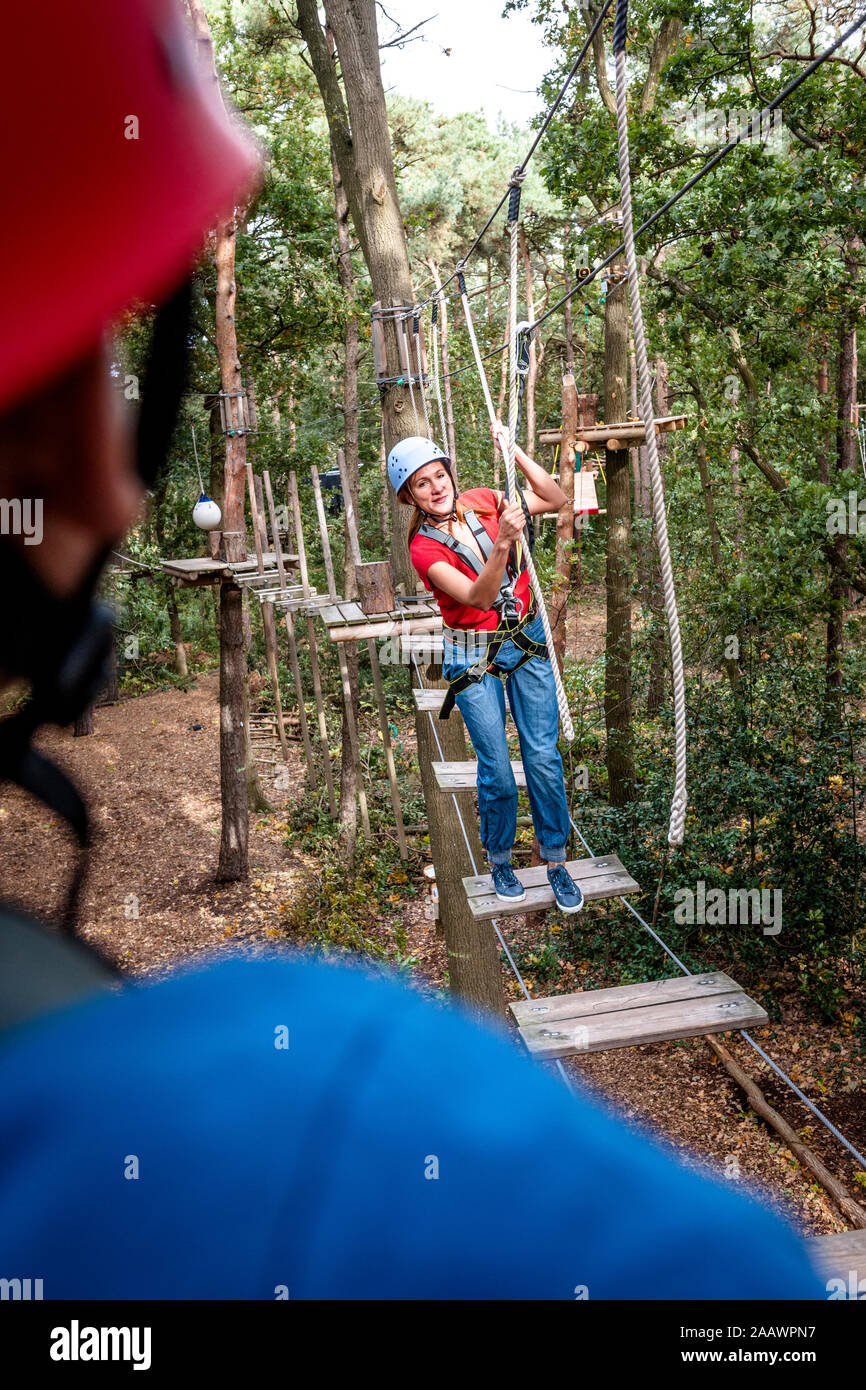 Woman balancing on rope hi-res stock photography and images - Alamy