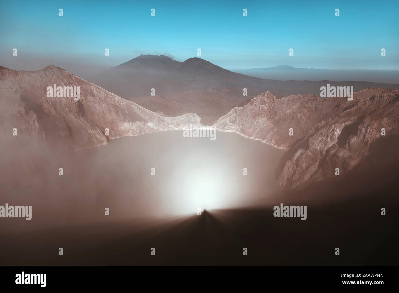 Indonesia, Java, high angle view of Ijen volcano Stock Photo - Alamy