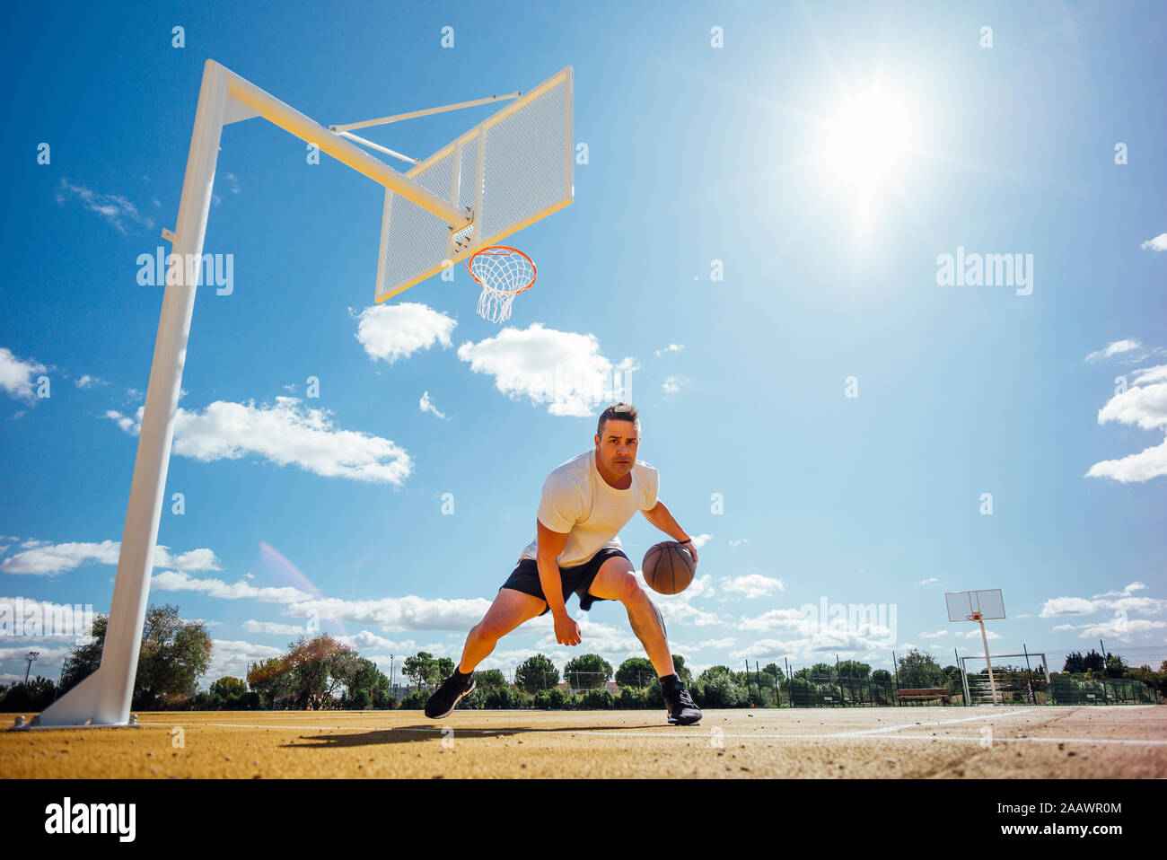 Basketball Players Dribbling