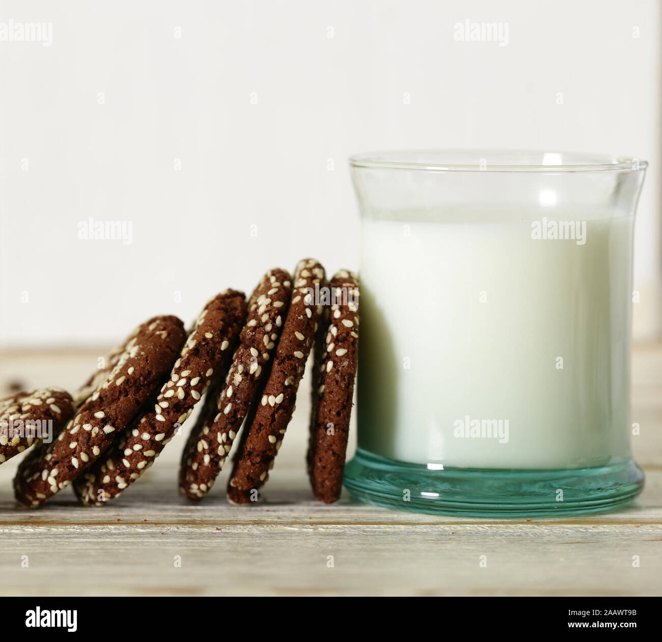 chocolate cookies with milk for dessert and refreshments Stock Photo ...