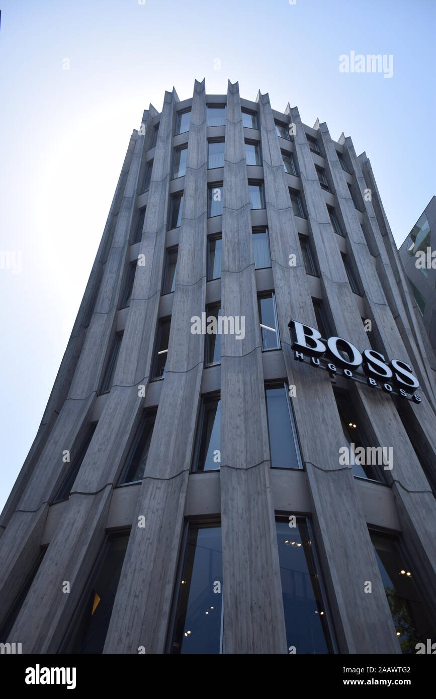 The exterior of Boss flagship store in Omotesando district in Tokyo ...