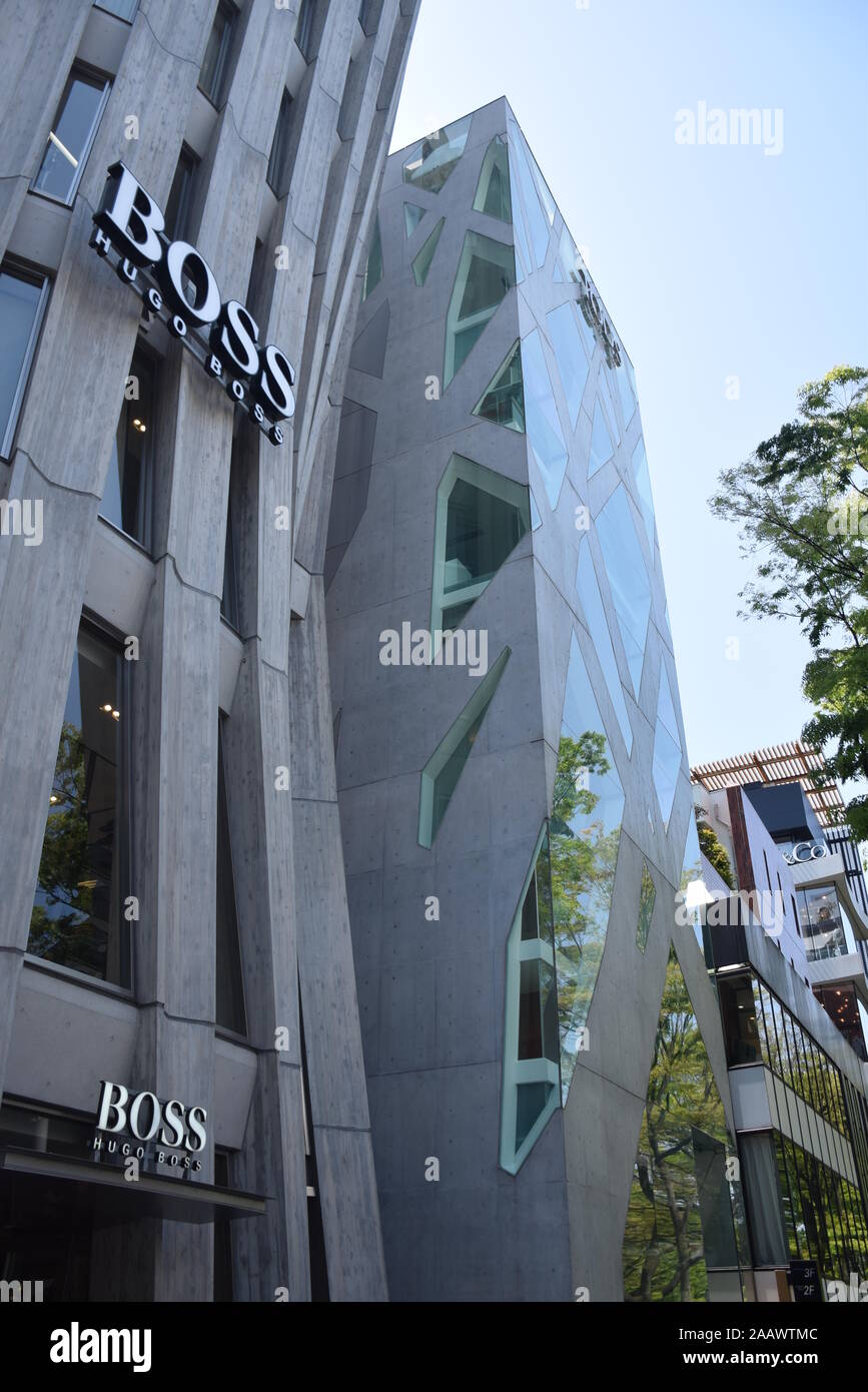 The exterior of Boss and Tod's flagship stores in Omotesando district ...