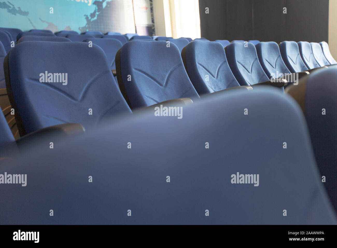 Conference hall or seminar room, row of empty seat in auditorium or ...