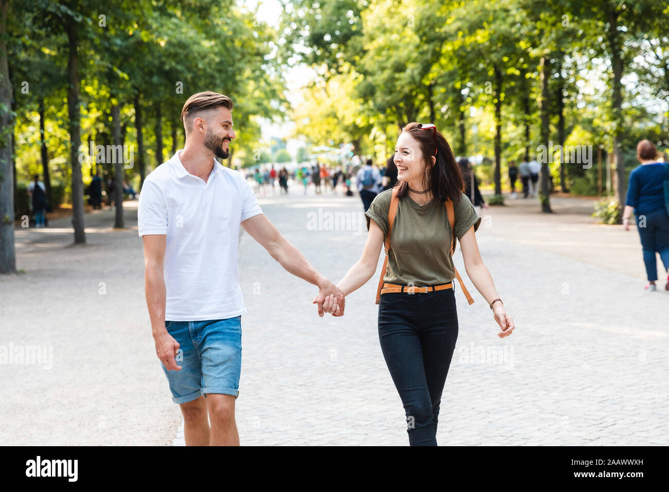 Hand holding walk boyfriend girlfriend lovers hi-res stock photography ...