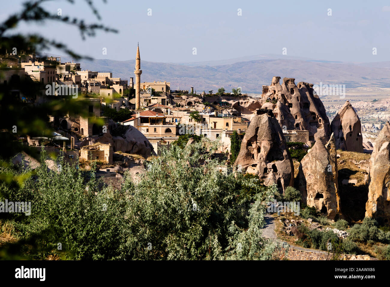 Uchisar castle and buildings in Cappadocia, Turkey Stock Photo - Alamy