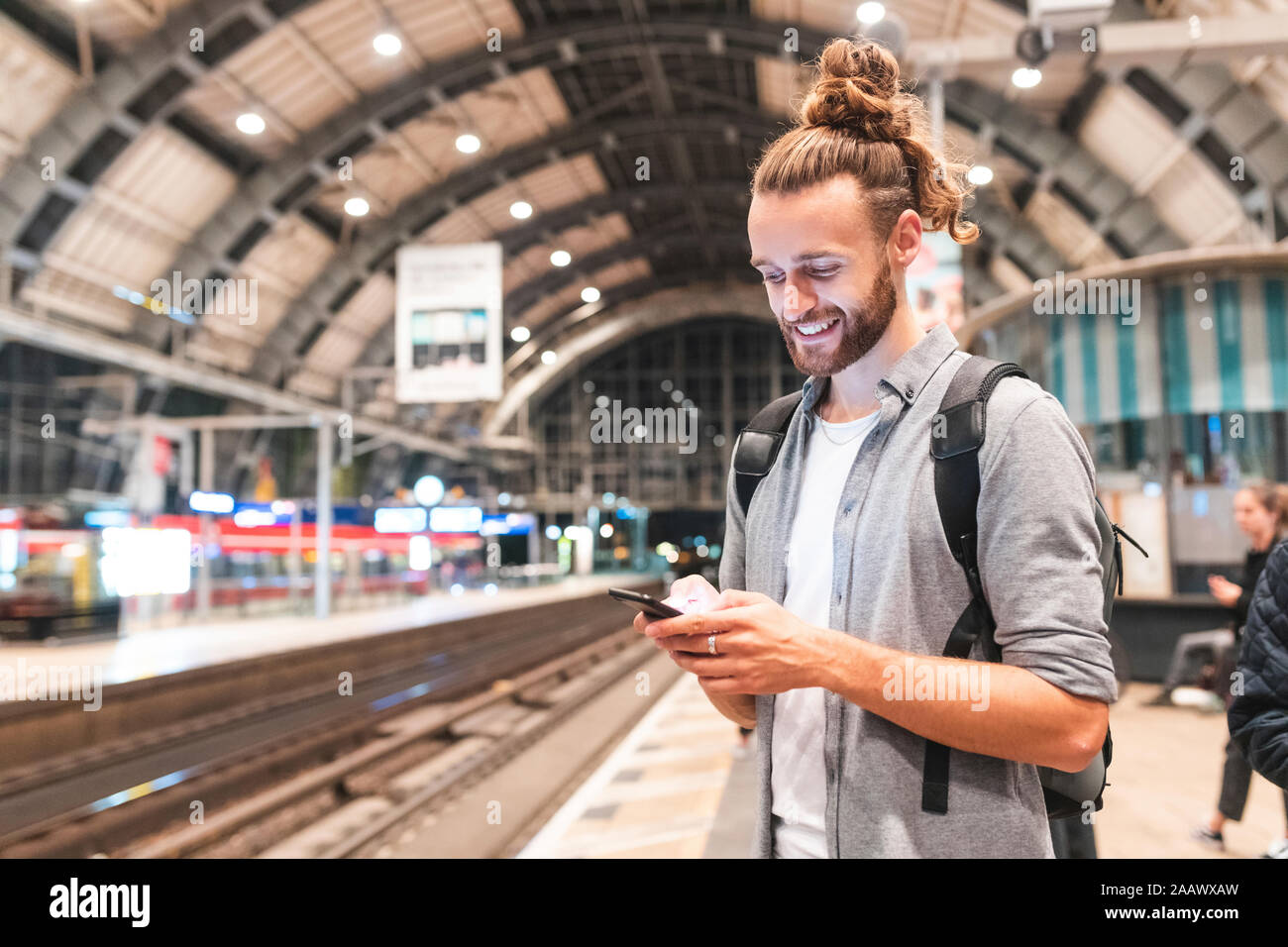 Smartphone on train hi-res stock photography and images - Alamy