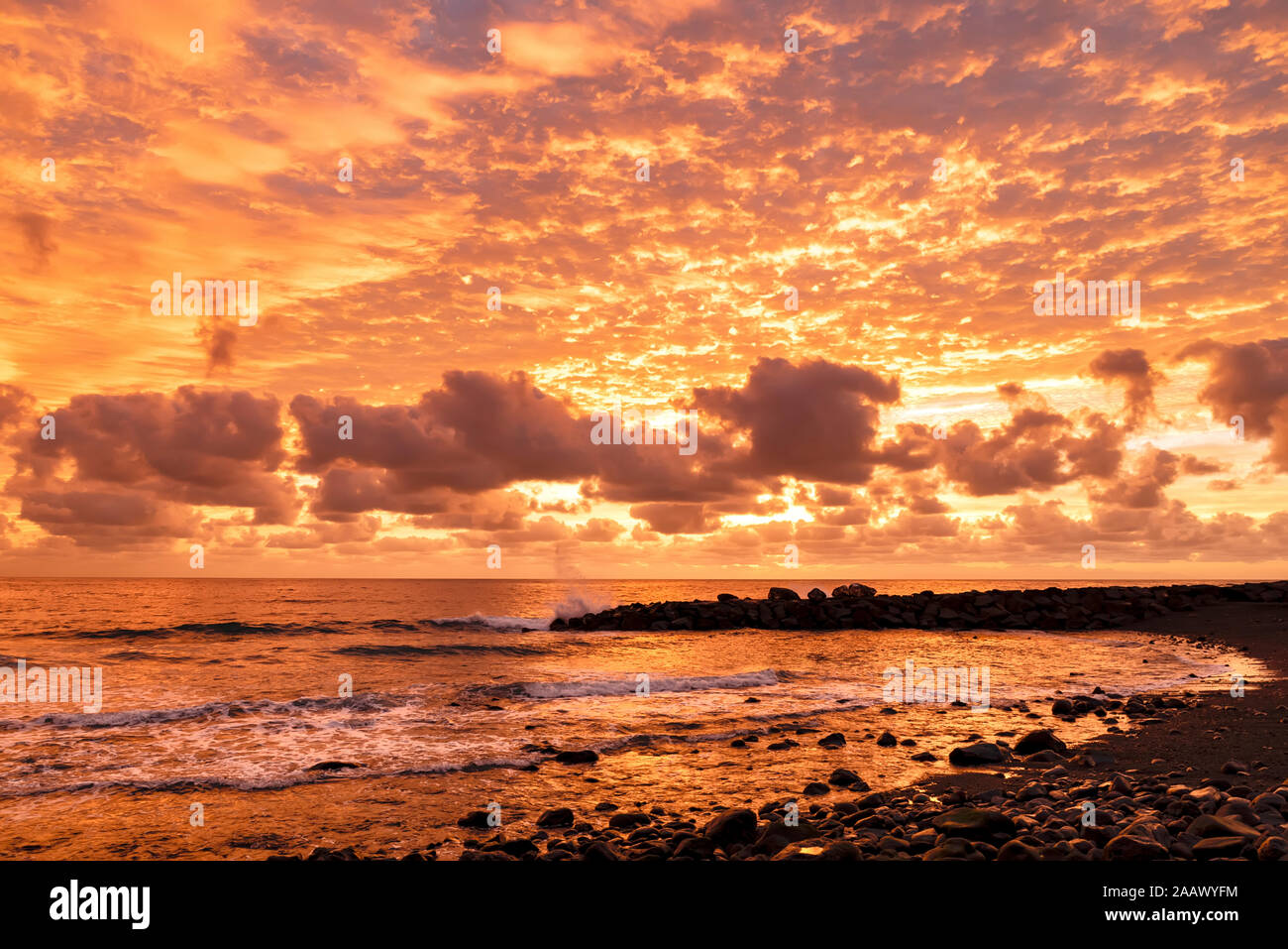 sunset at the beach Stock Photo - Alamy