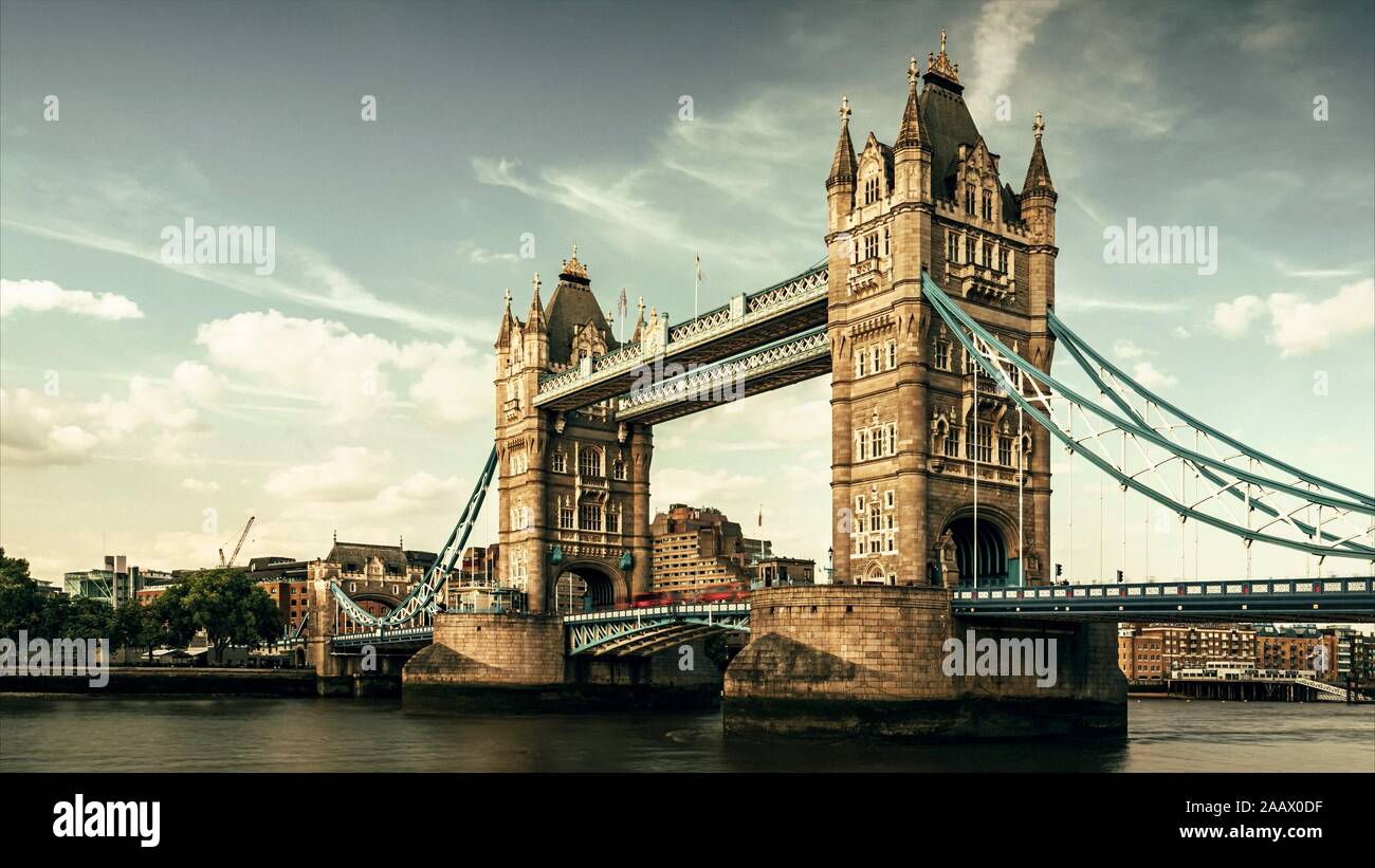 Tower Bridge is a combined bascule and suspension bridge in London ...
