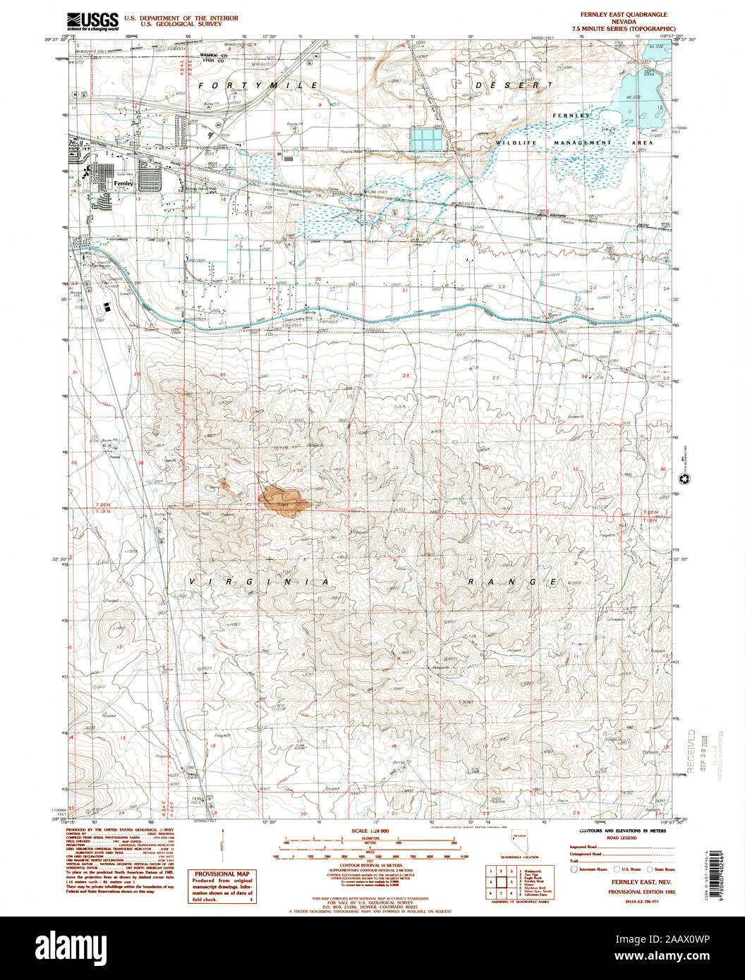 USGS TOPO Map Nevada NV Fernley East 318726 1985 24000 Restoration ...