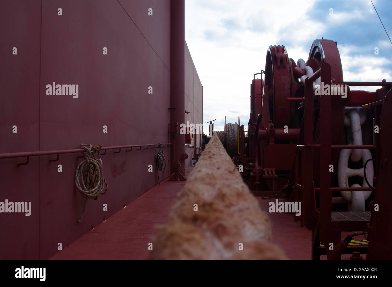 Port rope. Mooring rope. Rope for fastening ships and cargo Stock Photo ...
