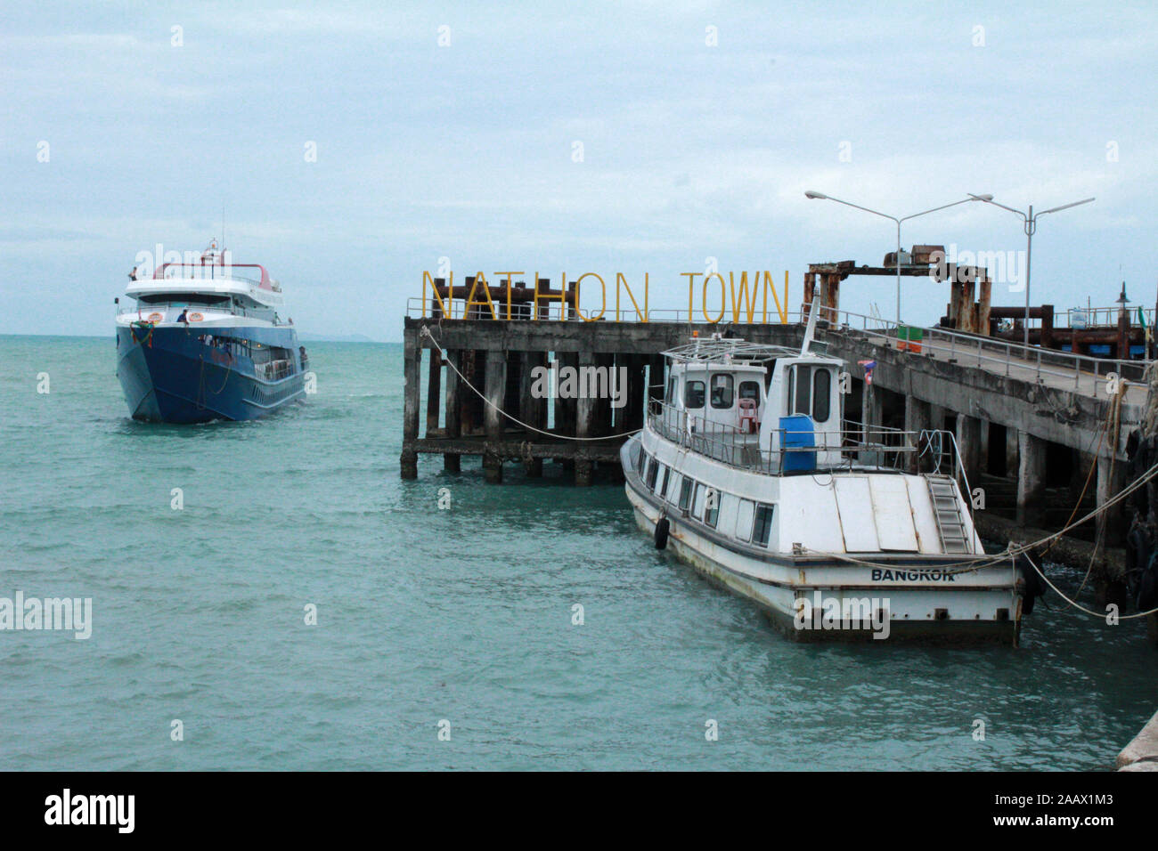 Port of Nathorn Town Koh Samui Thailand Stock Photo - Alamy