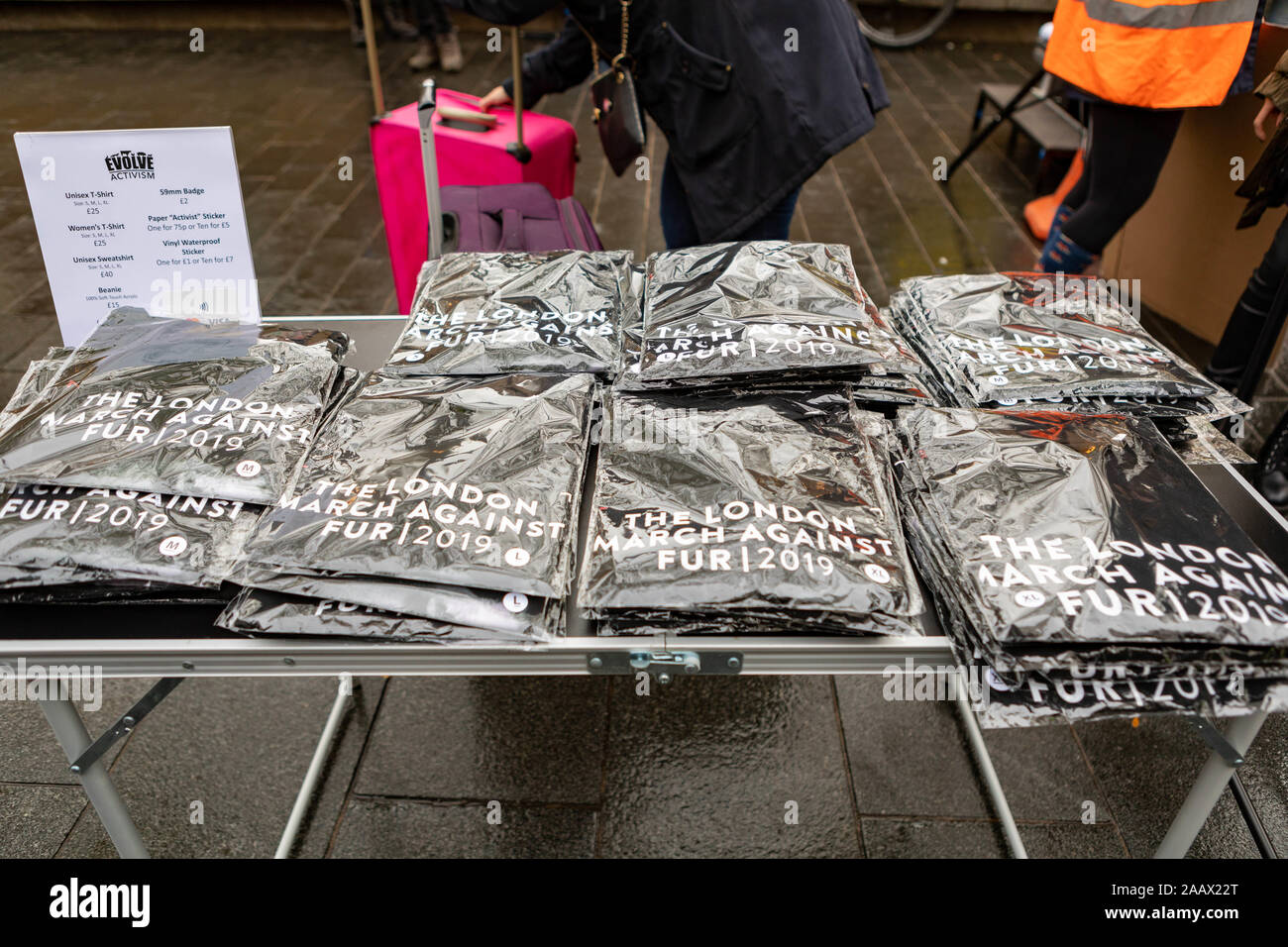 Leicester Square, London, UK. 23rd Oct, 2019. Anti fur protesters ...