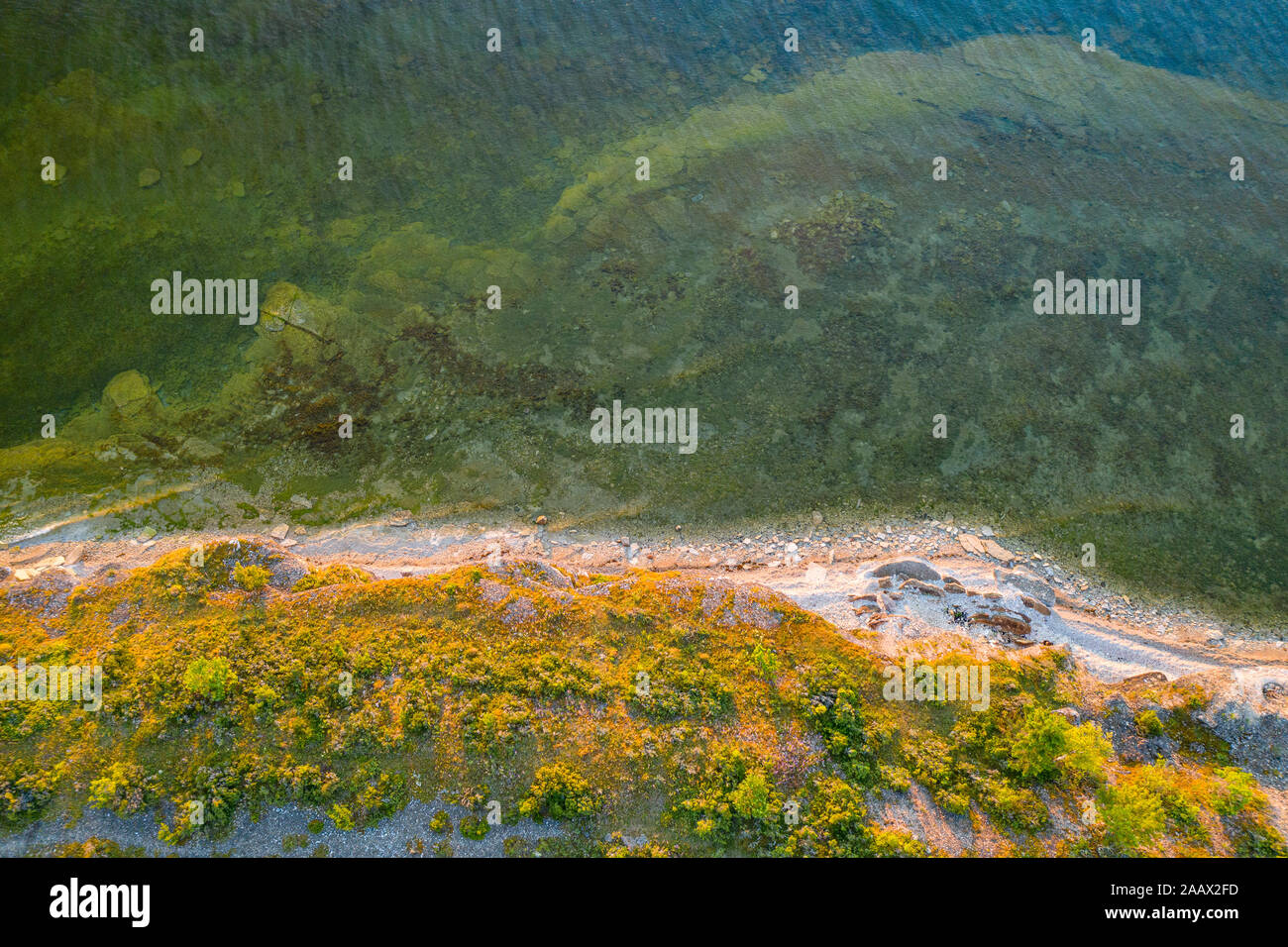 Stone wall on the Baltic sea in the summer. Pakri coast, island in ...