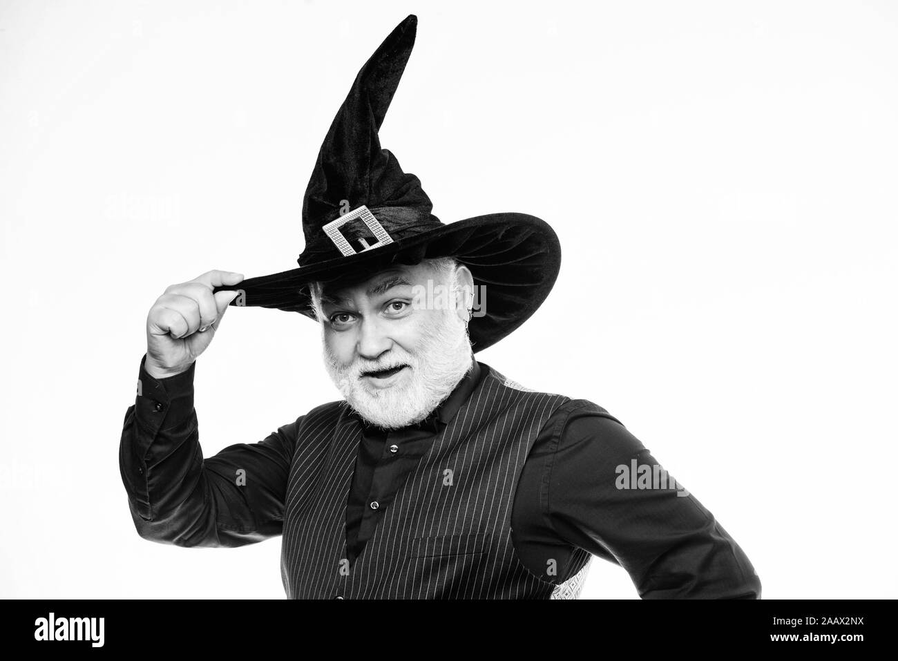 Wizard costume spell Black and White Stock Photos & Images - Alamy