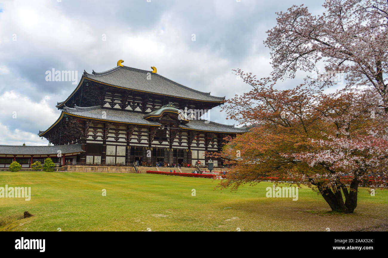 Nara, Japan - Apr 10, 2019. Ancient Buddhist temple Todai-ji with ...