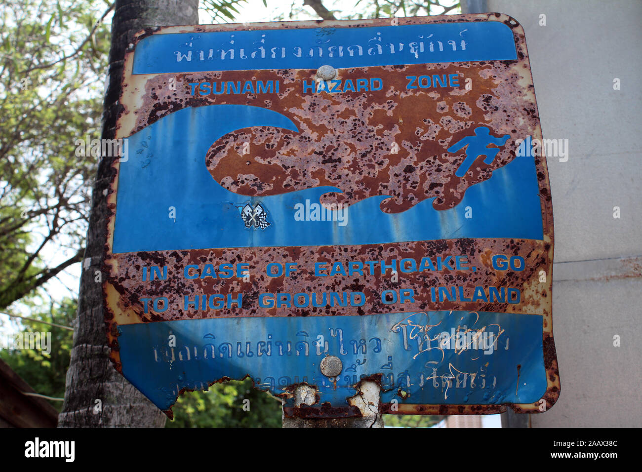 Tsunami Warning Sign Ko Ha Island Phang Nga National Park Thailand ...