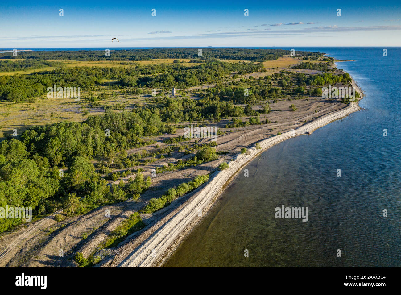 Stone wall on the Baltic sea in the summer. Pakri coast, island in ...