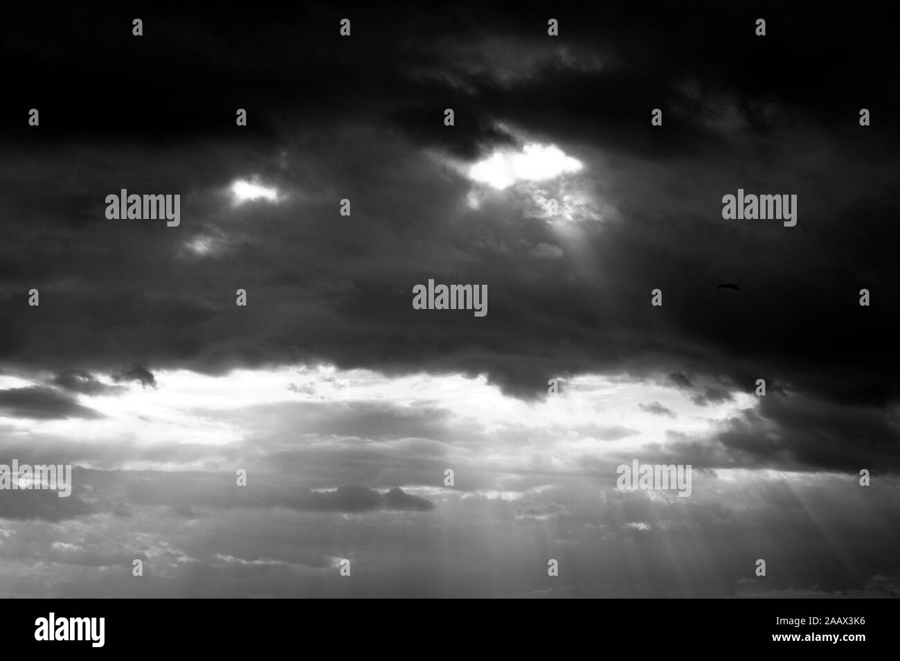 Dark ominous grey storm clouds. Dramatic sky Stock Photo - Alamy