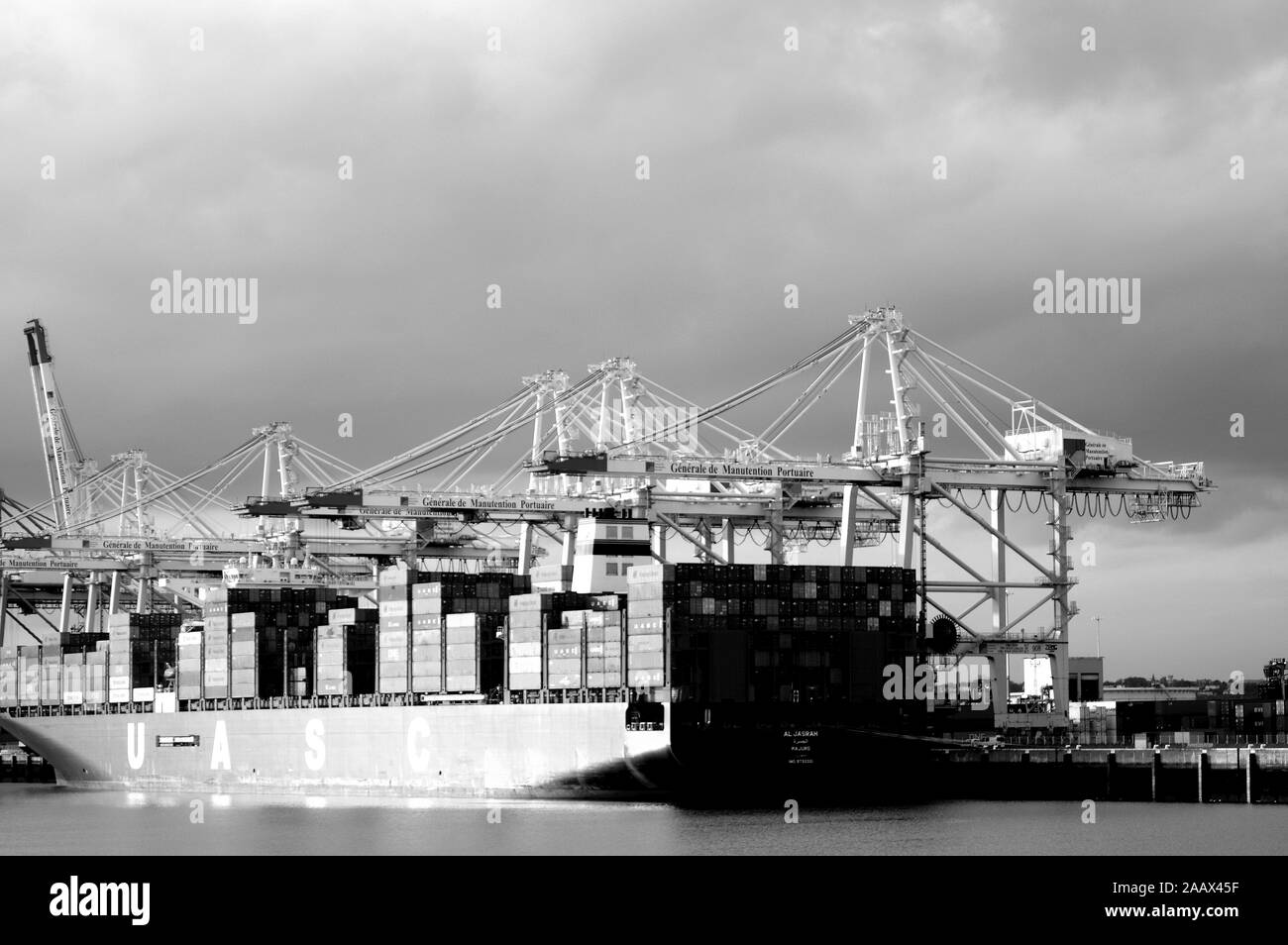 Container ship in export and import business and logistics Stock Photo ...