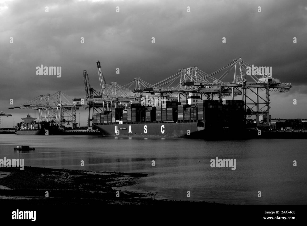 Container ship in export and import business and logistics Stock Photo ...