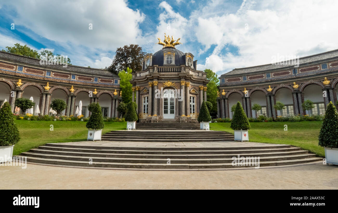 City tour with old castle and castle tower in bayreuth hi-res stock ...