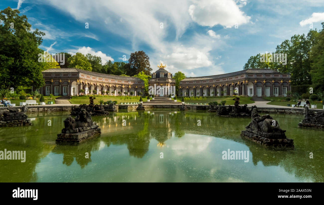 Bayreuth 2019. Nuovo Castello, with the characteristic fountain, in the ...