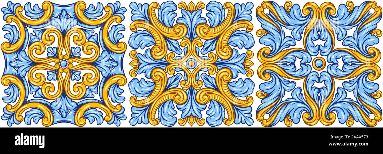 Portuguese azulejo ceramic tile pattern Stock Vector Image & Art - Alamy