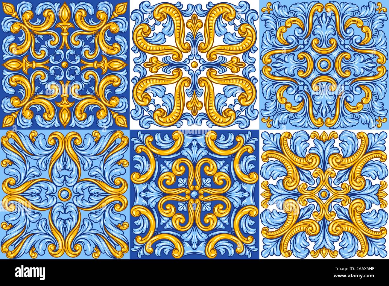 Portuguese azulejo ceramic tile pattern Stock Vector Image & Art - Alamy