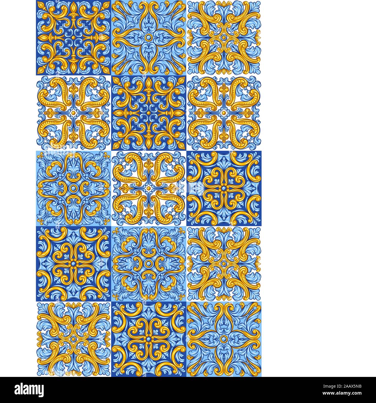 Portuguese azulejo ceramic tile pattern Stock Vector Image & Art - Alamy