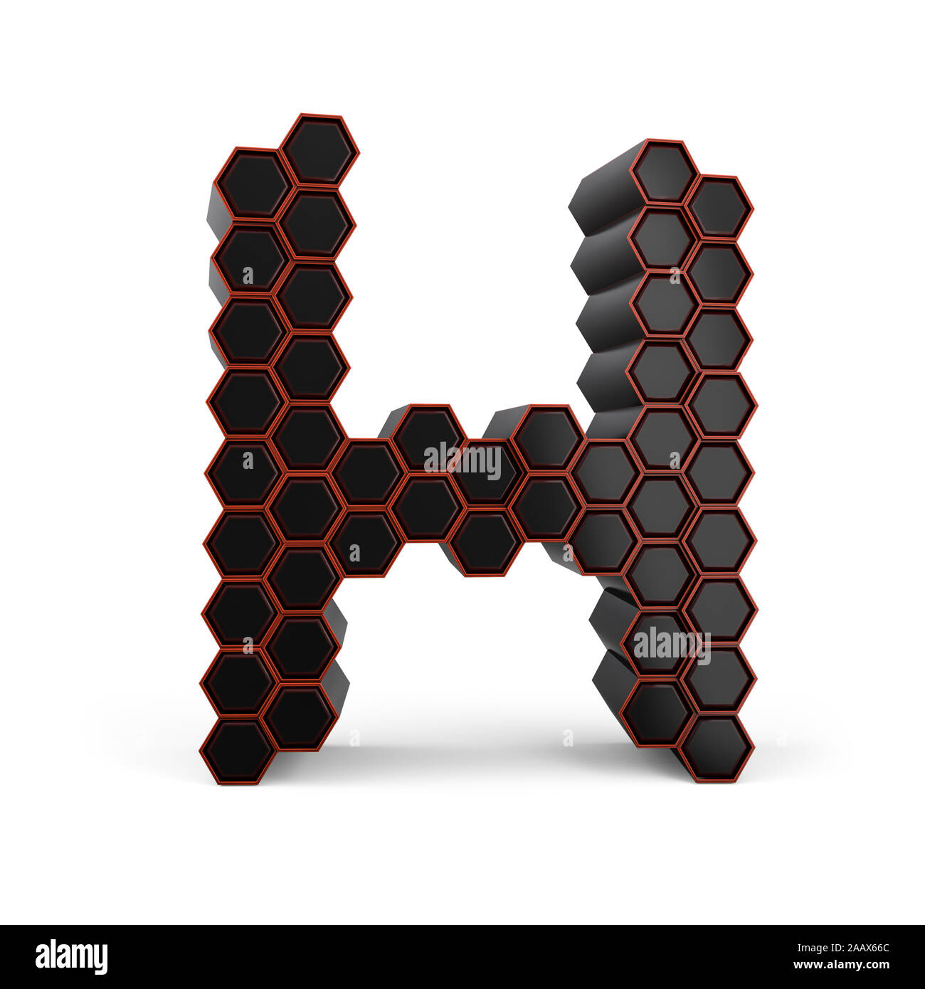Capital letter H. Uppercase. Black glossy abstract honeycomb font. 3D ...